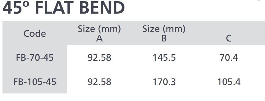 Ivory SpeediDuct 45º Flat Bend